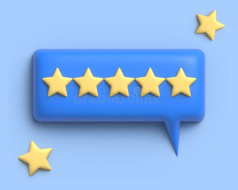 3D Illustration of Five Star Review of Good User Experience Stock ...