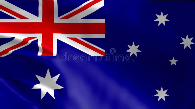 3D Illustration of the Flag of Australia (Common Blue Ensign) Waving ...