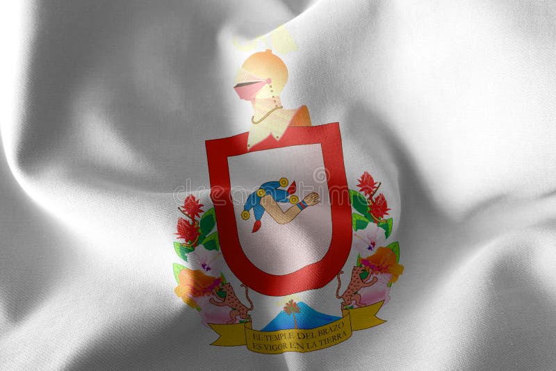 3D Illustration Flag of Colima is a Region of Mexico Stock Illustration ...