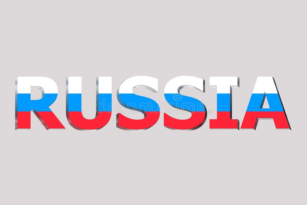 3D Illustration of the Flag of Russia on a Text Background Stock ...