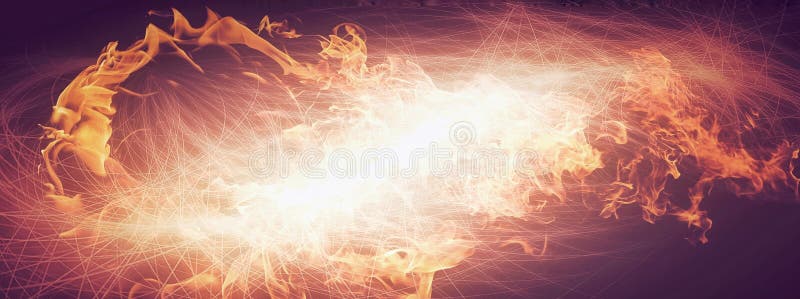 3d Illustration of Flames Burning in Abstract Shape Stock Illustration ...