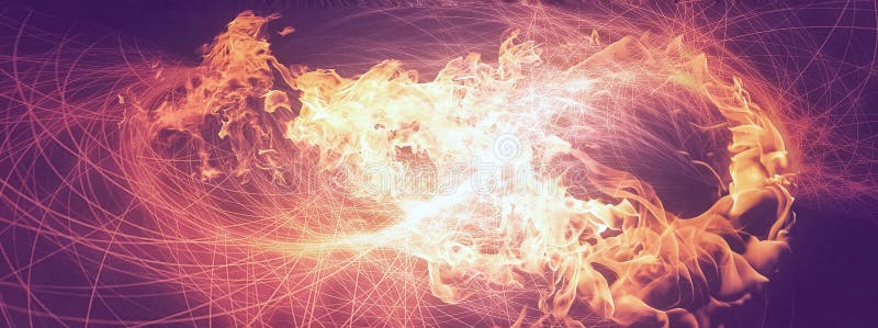 3d Illustration of Flames Burning in Abstract Shape Stock Illustration ...