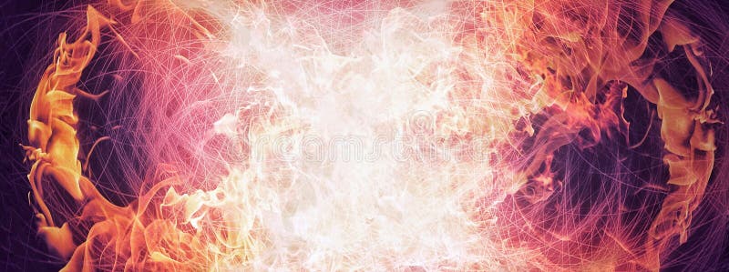 3d Illustration of Flames Burning in Abstract Shape Stock Illustration ...