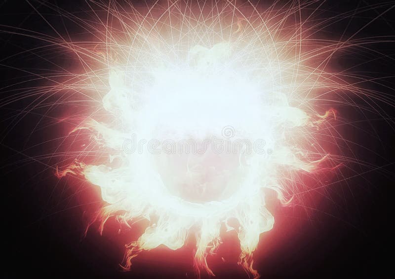 3d Illustration of Flames Burning in Abstract Shape Stock Illustration ...