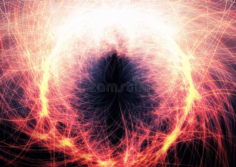 3d Illustration of Flames Burning in Abstract Shape Stock Illustration ...