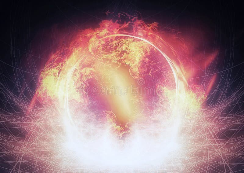 3d Illustration of Flames Burning in Abstract Shape Stock Illustration ...