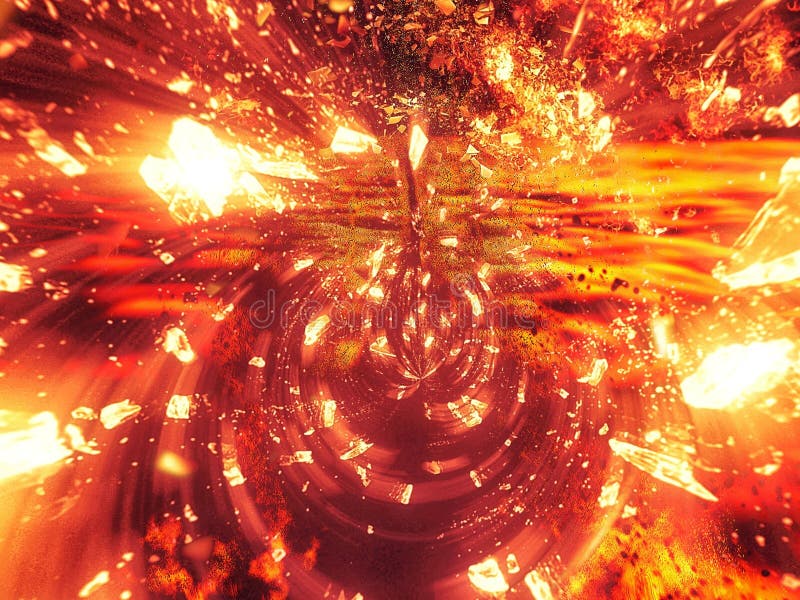 3d Illustration of Flames Exploding Stock Illustration - Illustration ...