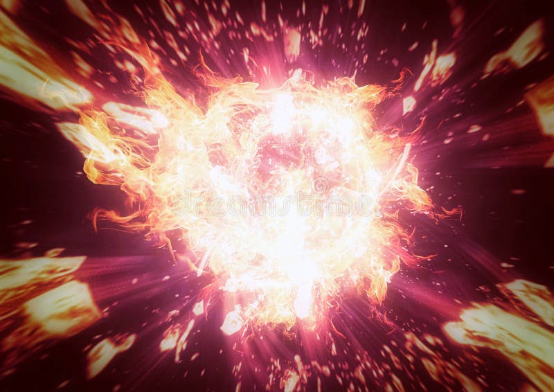 3d Illustration of Flames Exploding Stock Illustration - Illustration ...