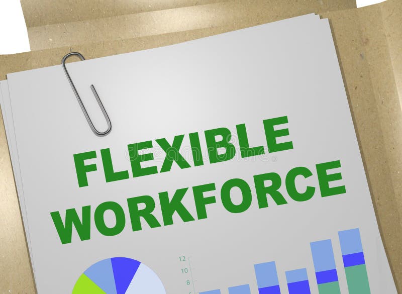 FLEXIBLE WORKFORCE concept stock illustration. Illustration of ...