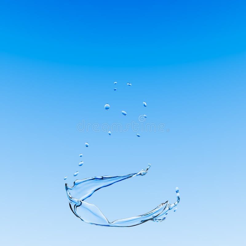 Floating Water Ring and Water Drops Stock Illustration - Illustration ...