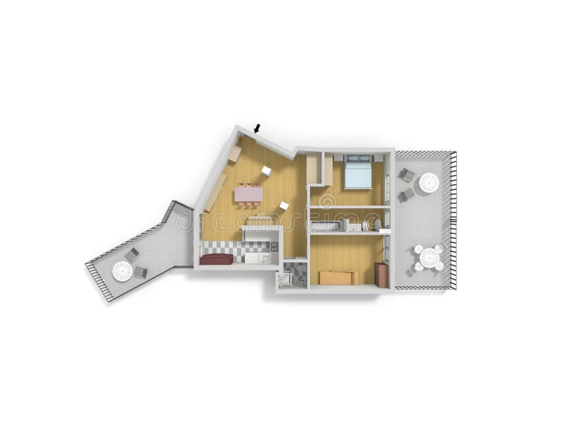 3D Illustration Floor Plan. Floor Plan. Color Floor Plans 3d Stock ...