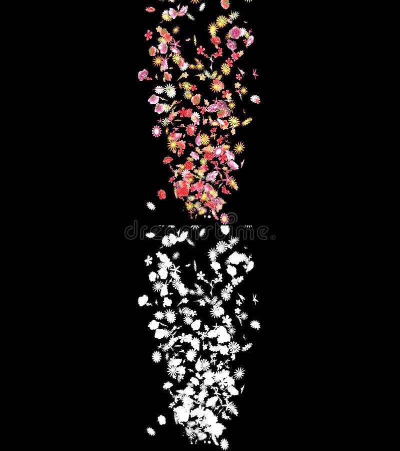 3D Illustration of a Flower Petals Flow with Alpha Layer Stock ...