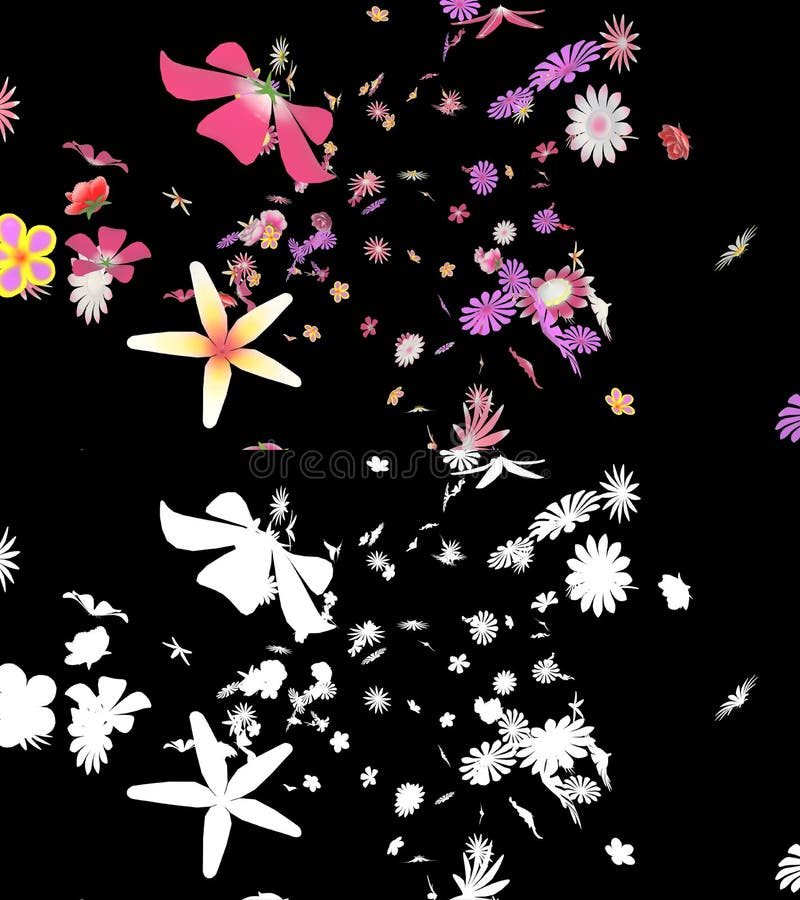 3D Illustration of a Flower Petals Flow with Alpha Layer Stock ...