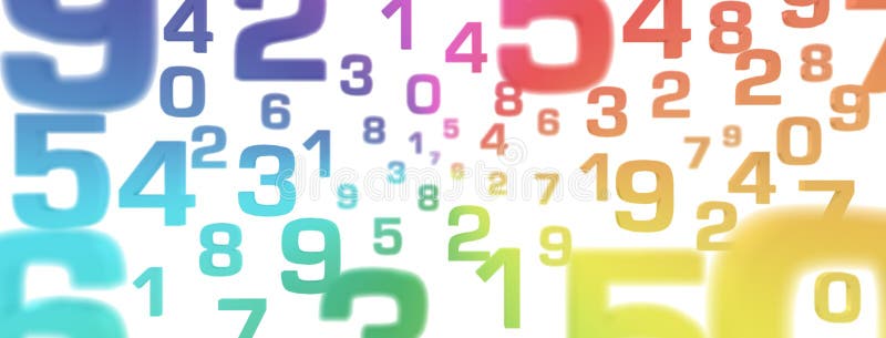 3D Illustration - Flying Numbers Rainbow Colors Stock Illustration ...