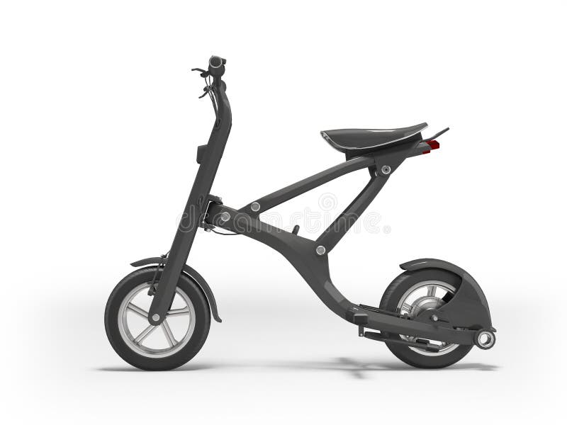 3d Illustration Folding Electric Scooter Side View on White Background ...