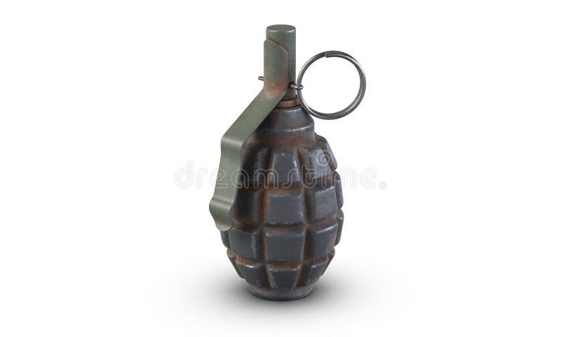 3D Illustration of Fragmentation Grenade F1 Isolated on White ...