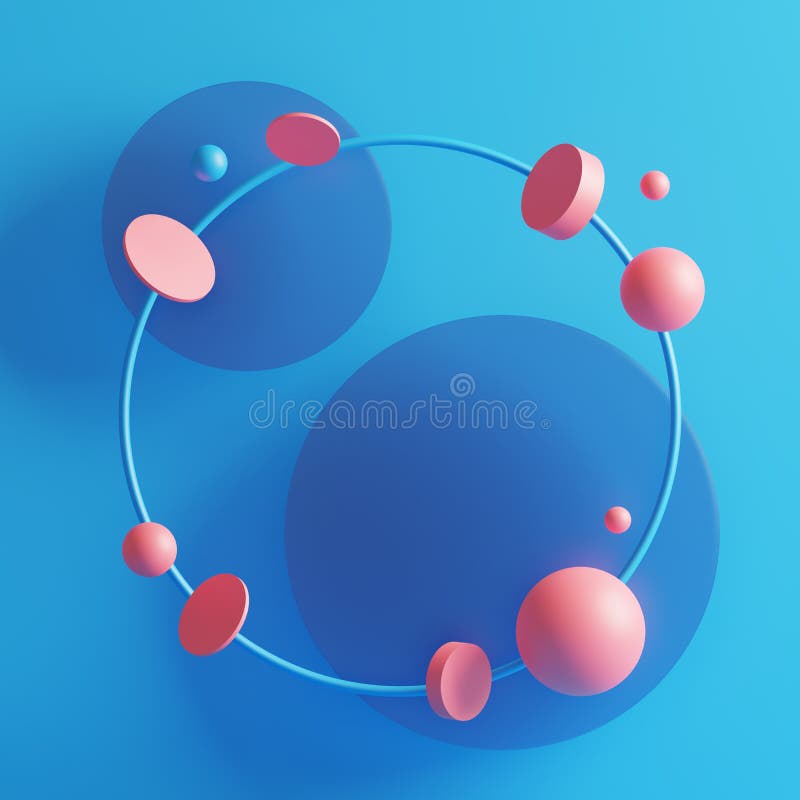 3D Illustration of a Frame and Transparent Round Surfaces Stock ...