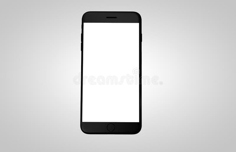 Frameless Smartphone with White Screen Isolated on White Background ...