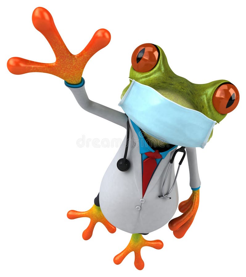 3D Illustration of a Frog with a Mask Stock Illustration - Illustration ...