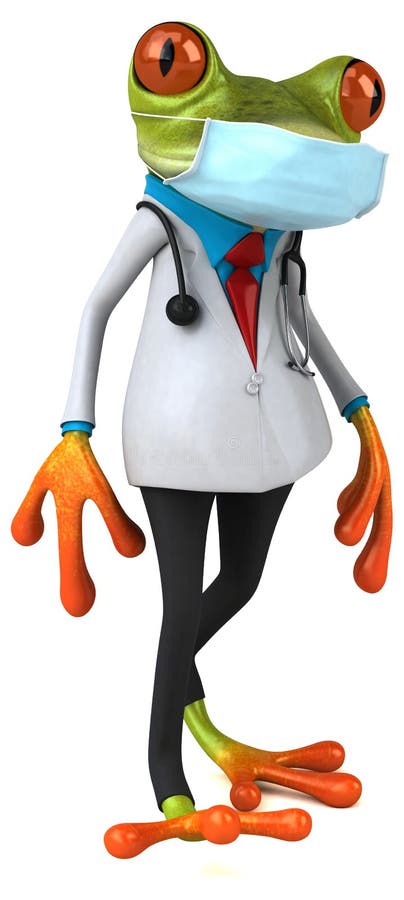 3D Illustration of a Frog with a Mask Stock Illustration - Illustration ...