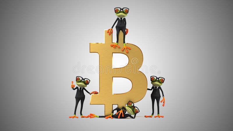 3D Illustration of Frogs with Bitcoin Stock Illustration - Illustration ...