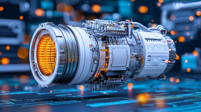 3D Illustration of a Futuristic Panel with Glowing Lights Stock ...