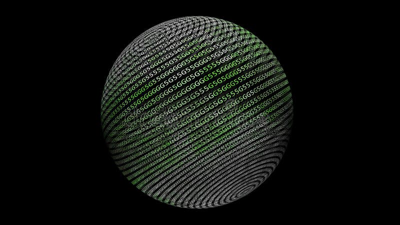 3D Illustration 5G Text on Sphere Concept Stock Illustration ...