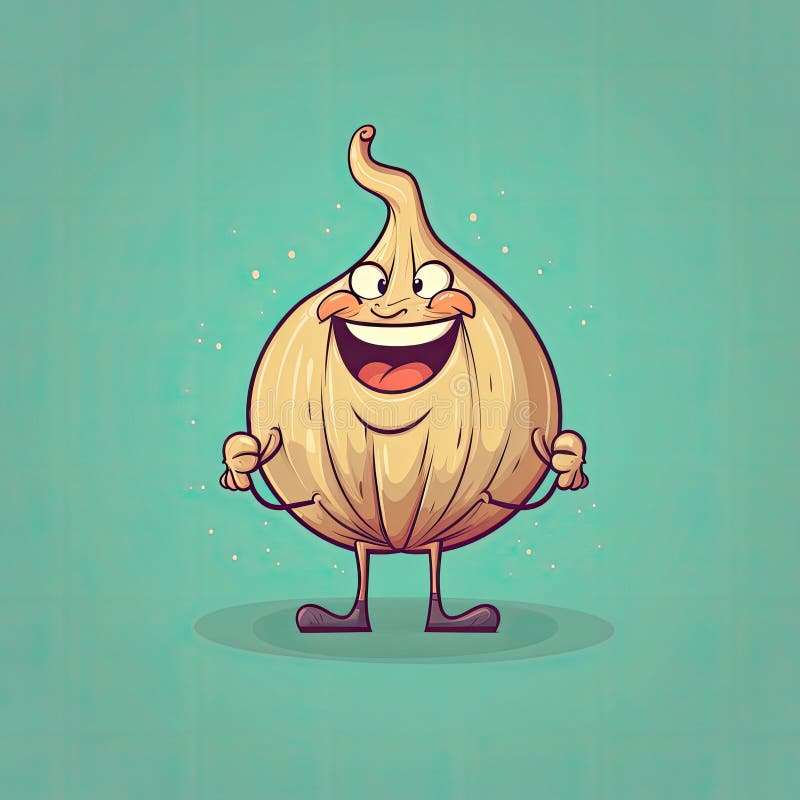 3D Illustration of Garlic Character that is Drawn in Cartoon Style, AI ...