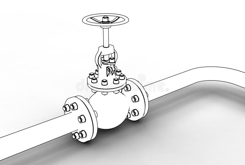 3d Illustration of Gas Valve Stock Illustration - Illustration of ball ...