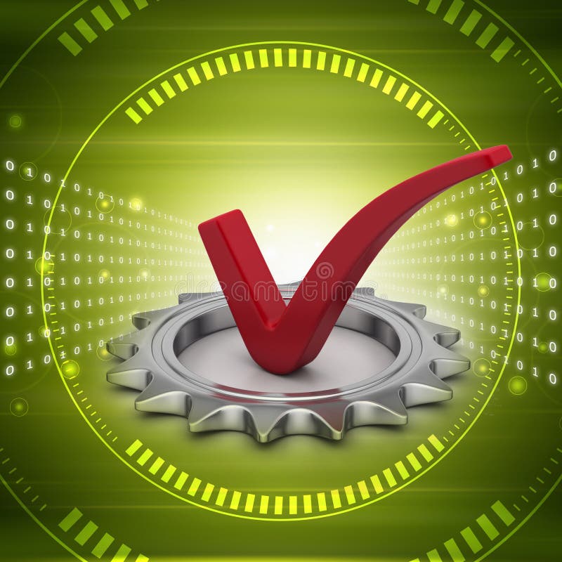 Gear Cog Wheel Check Mark Gold Logo Stock Vector - Illustration of line ...