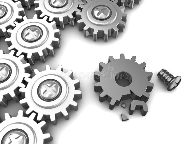 Broken gear wheel stock illustration. Illustration of concepts - 30157268