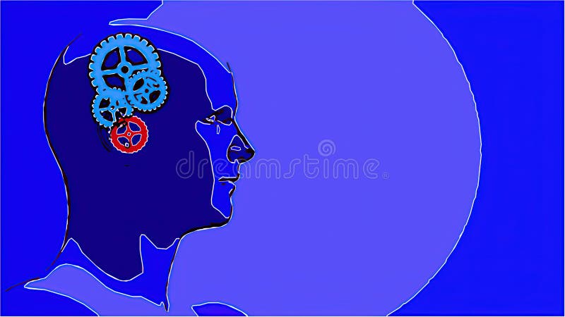 Gears Inside of the Head in Comic Style Stock Illustration ...