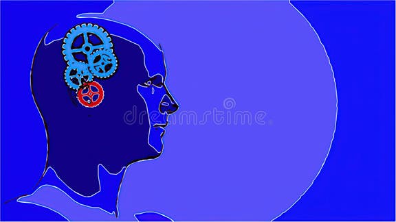 Gears Inside of the Head in Comic Style Stock Illustration ...