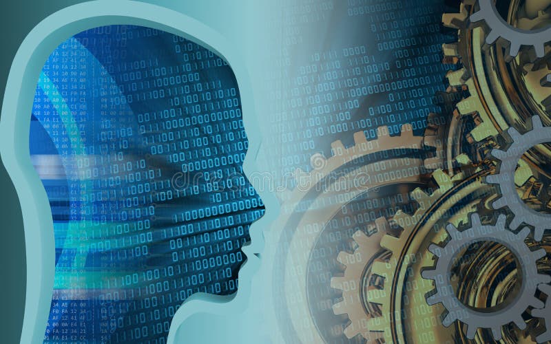 3d head profile stock illustration. Illustration of mind - 101290256