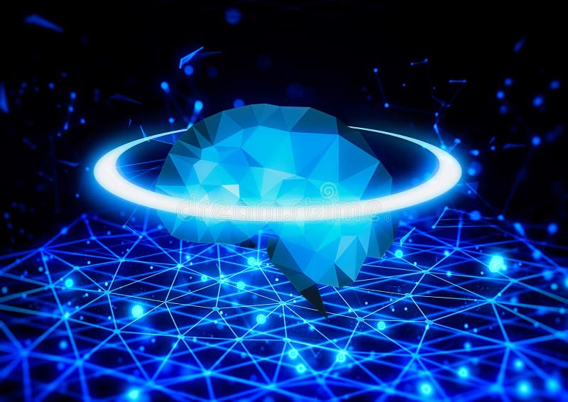 3d Illustration of Geometric Artificial Intelligence Synthesized with ...