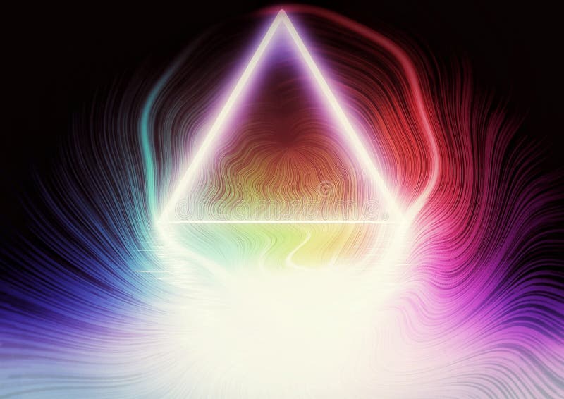 3d Illustration of Geometric and Abstract Triangular Light Tunnel Stock ...