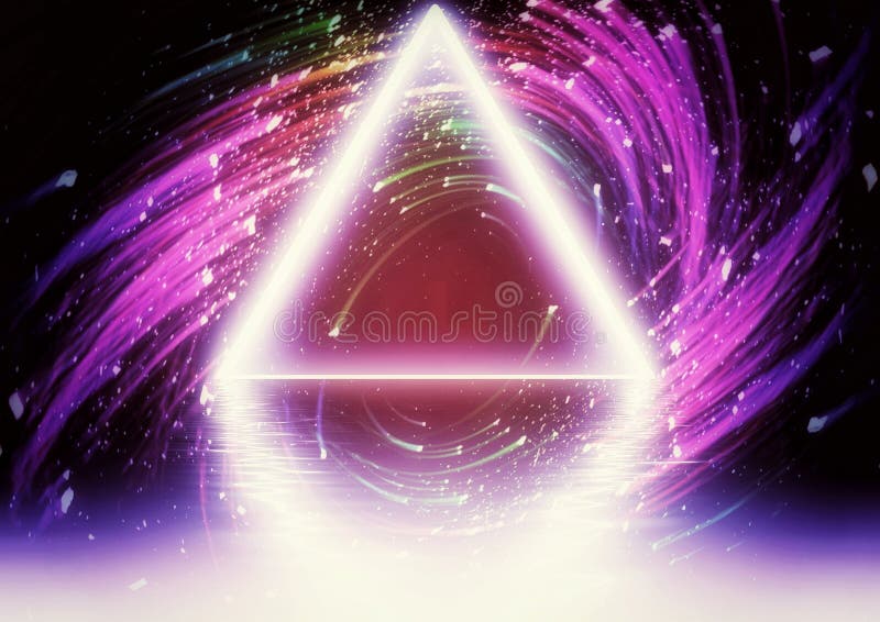 3d Illustration of Geometric and Abstract Triangular Light Tunnel Stock ...