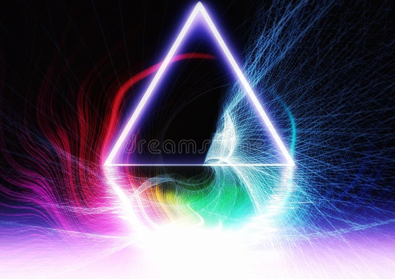 3d Illustration of Geometric and Abstract Triangular Light Tunnel Stock ...