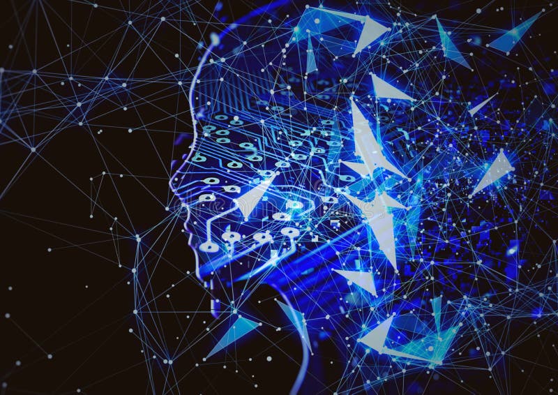 3d Illustration of Geometric Artificial Intelligence Synthesized with ...