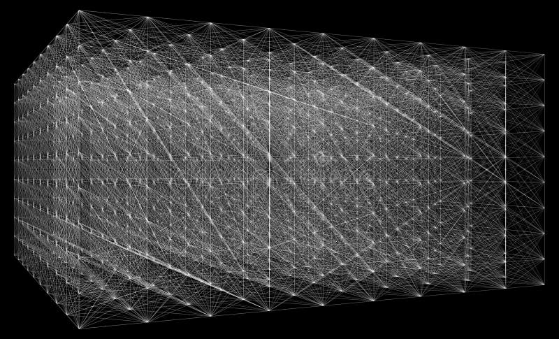 3D Illustration of Geometric Cloud Connection Structure Stock ...