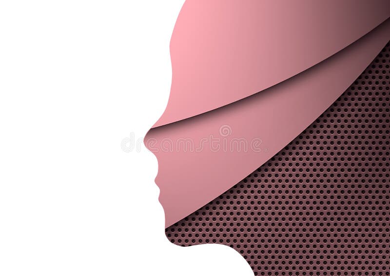 3d Illustration of Geometric Female Profile Stock Illustration ...