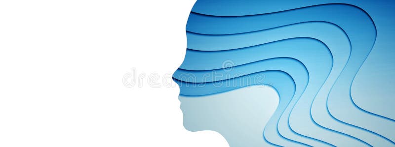 3d Illustration of Geometric Female Profile Stock Illustration ...