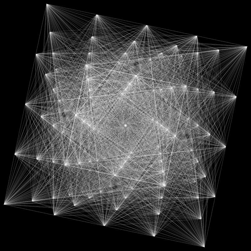 3D Illustration of Geometric Sheme Connection Structure Stock ...