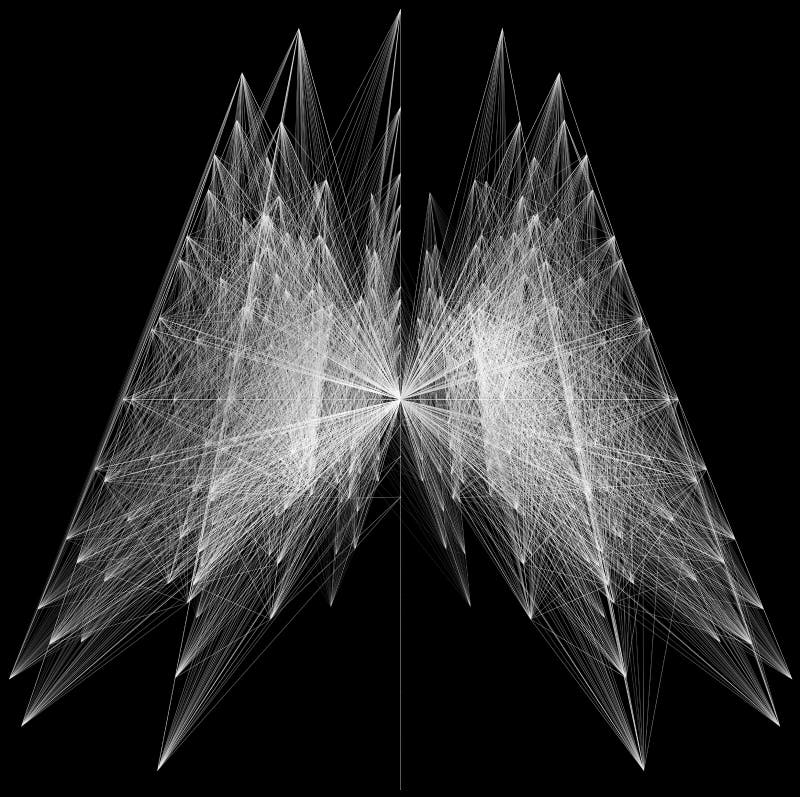 3D Illustration of Geometric Sheme Connection Structure Stock ...