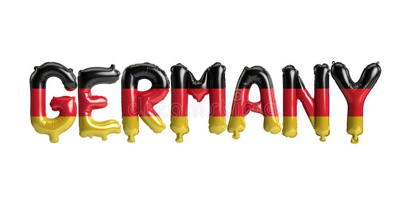 3d Illustration of Germany-letter Balloons with Flags Color Isolated on ...