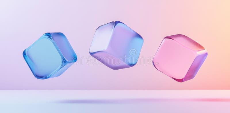 A 3D Illustration of a Glass or Crystal Cube Seen from Different ...