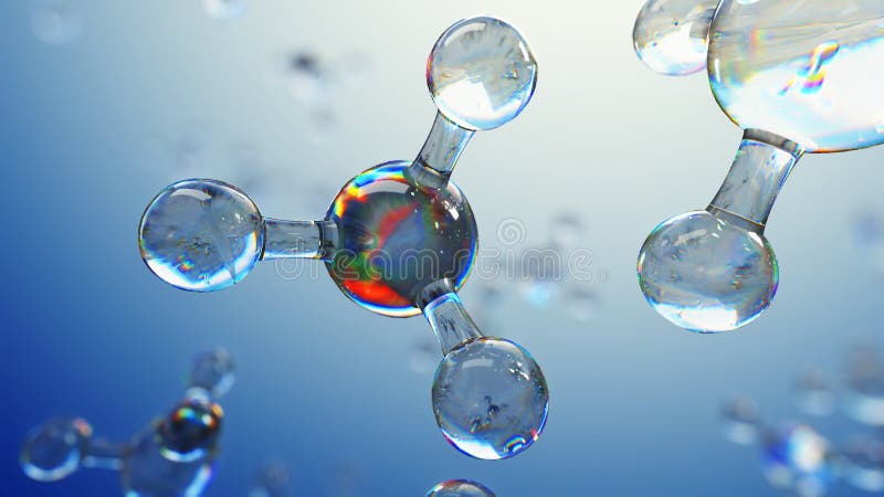 3d Illustration of Glass Molecules. Atoms Connection Concept. Abstract ...