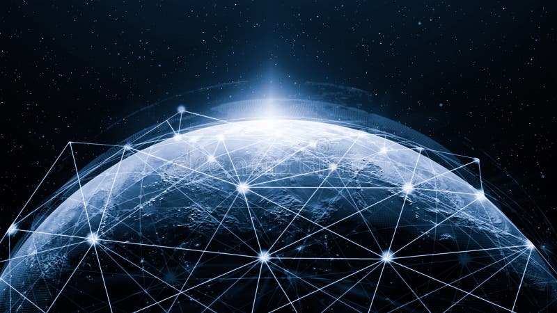 3D Illustration Global Modern Creative Communication and Internet ...