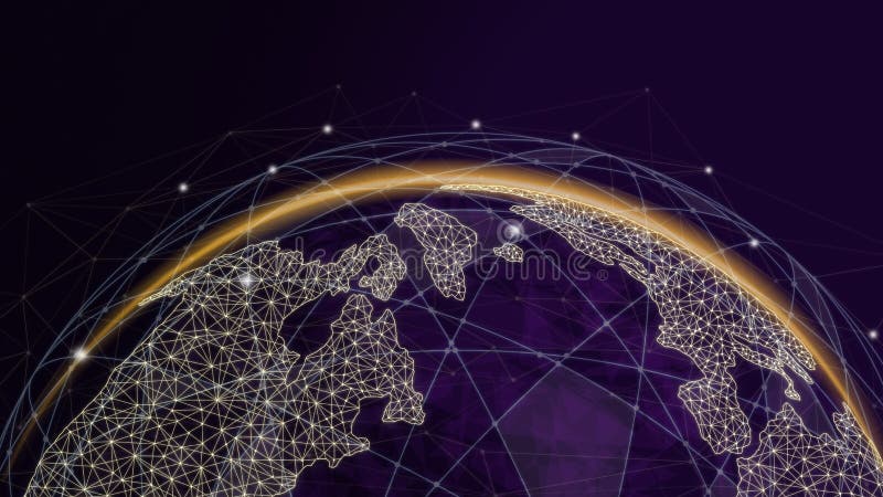 3D Illustration Global Modern Creative Communication and Internet ...