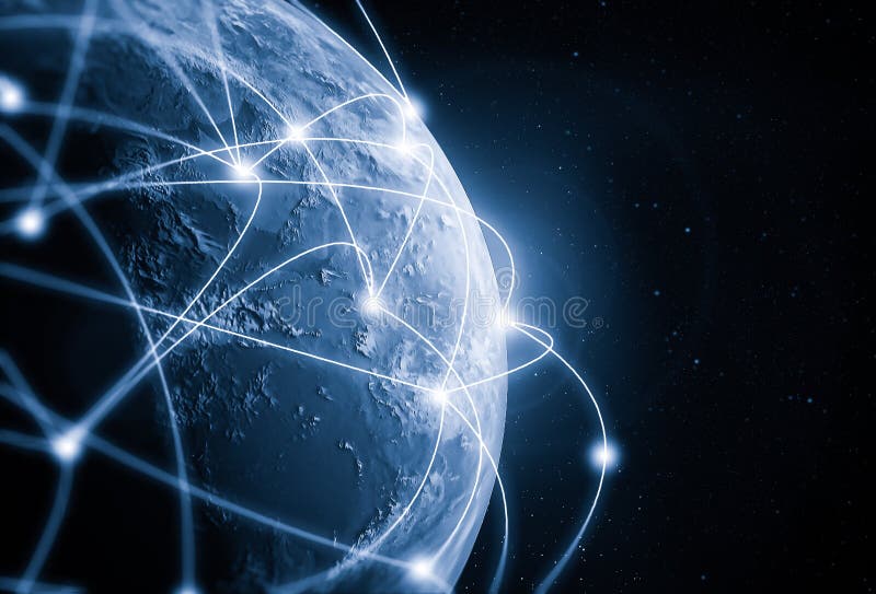 3D Illustration Global Modern Creative Communication and Internet ...